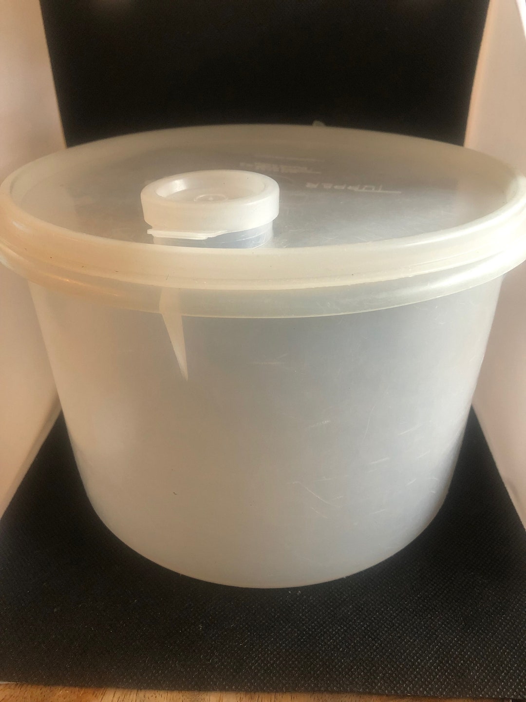 Vintage Tupperware Clear Round Container With Lid and Pour Spout - Etsy
