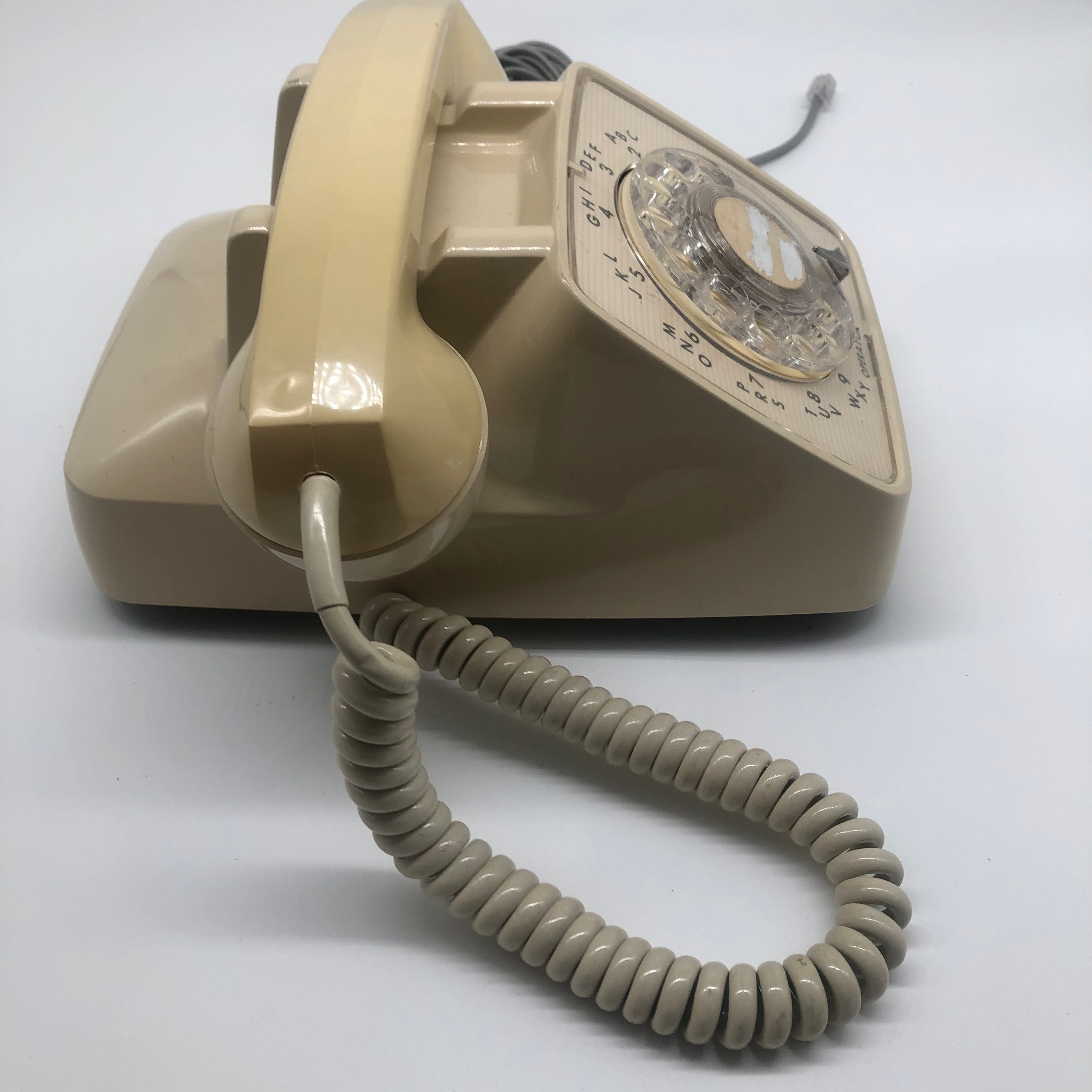 Vintage Rotary Telephone Made in 1978, Cream Coloured - Etsy