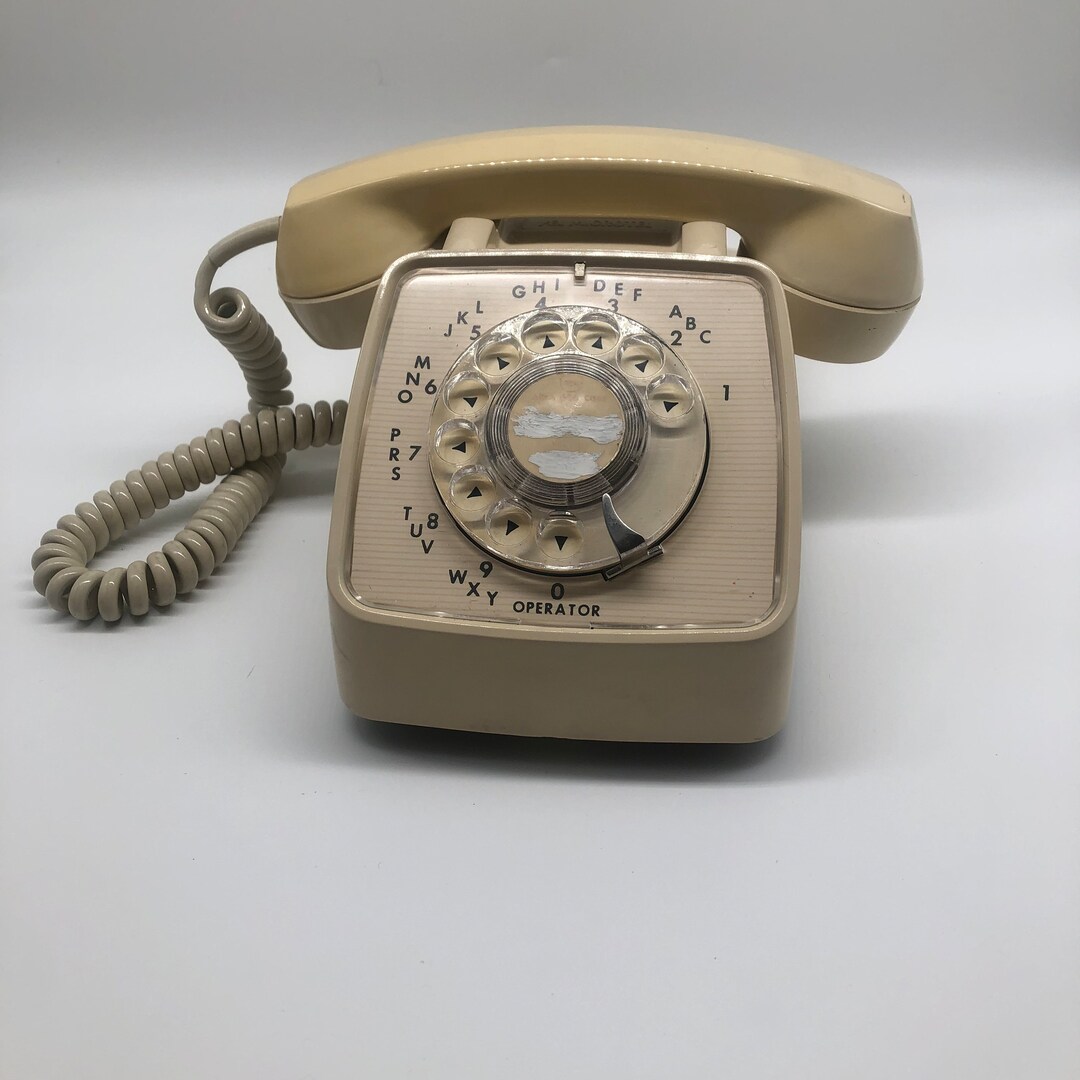 Vintage Rotary Telephone Made in 1978, Cream Coloured - Etsy