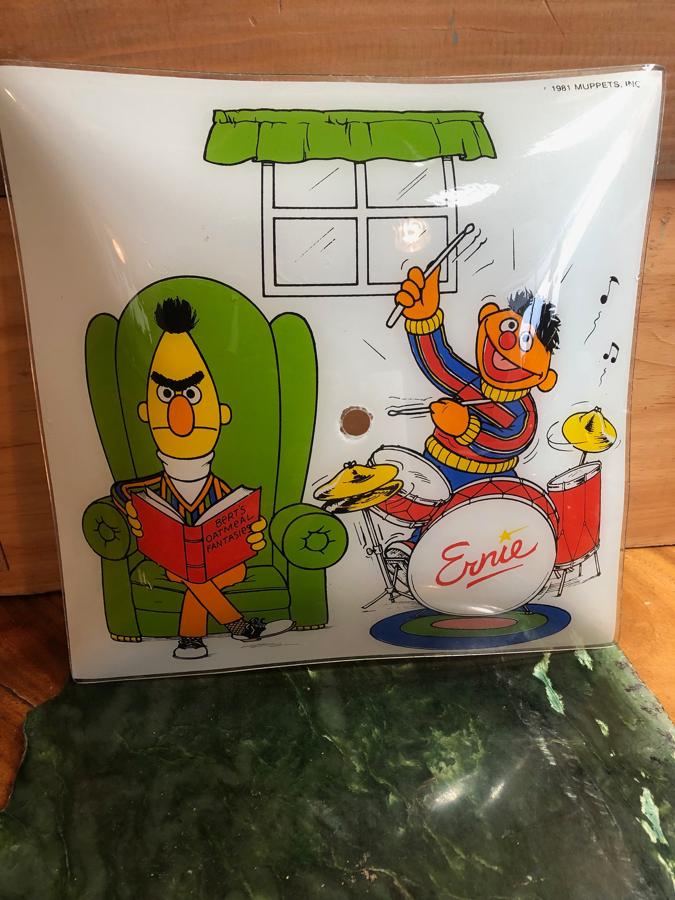 Vintage Bert and Ernie Light Fixture, Ernie Playing the Drums While ...