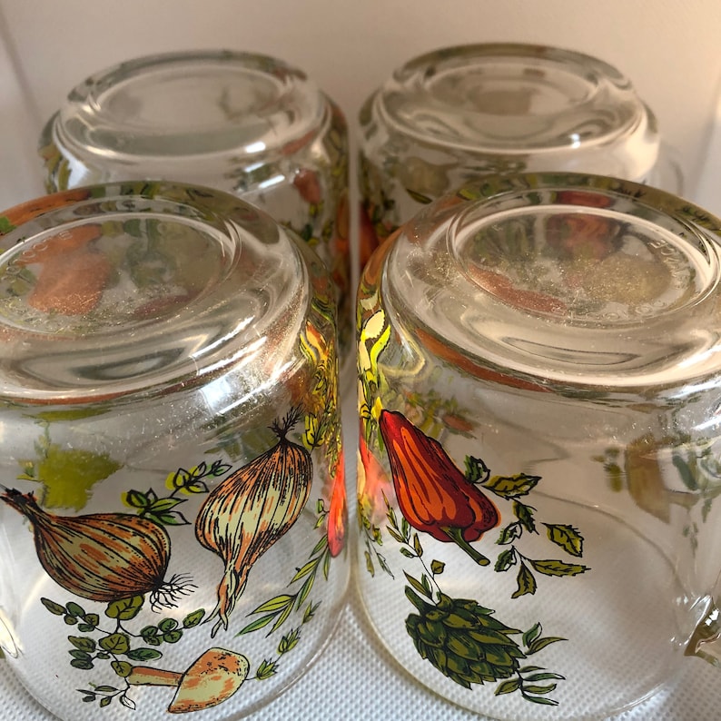 Arc France Glass Jar With Wire Bail and Glass Lid, Spice of Life Design ...