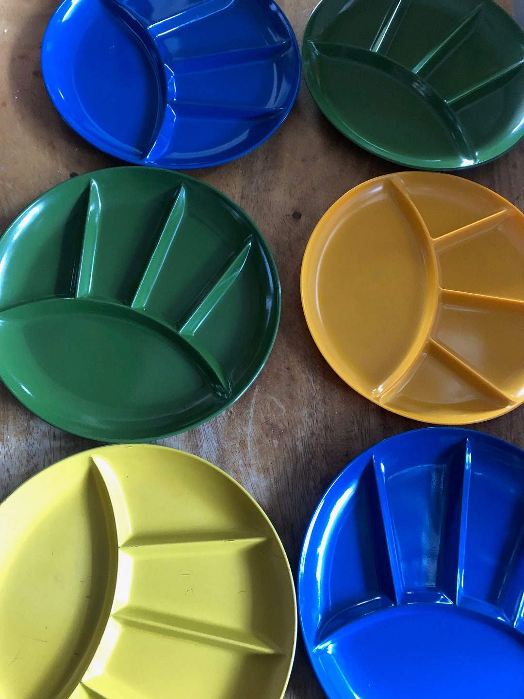 Vintage Plastic Divided Sushi or Fondue Plates 6 Piece - Etsy