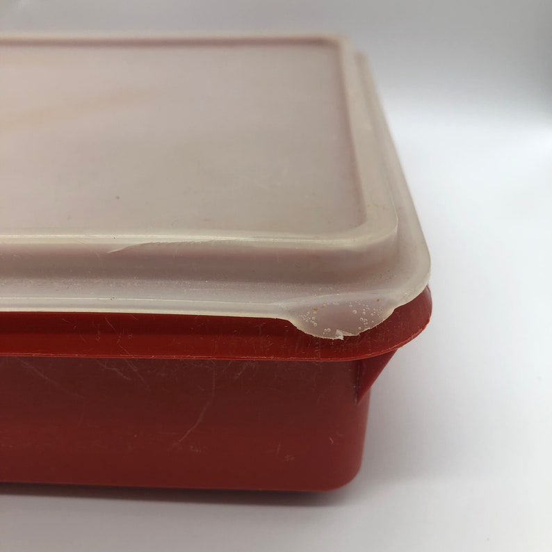 Vintage Tupperware Cake Container, Dark Orange 290-9 With White Lid 291 ...