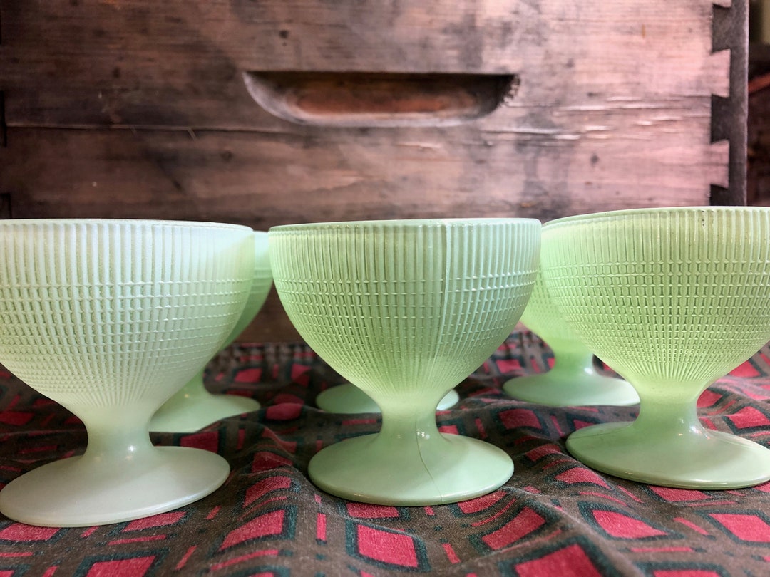 Vintage Set of 6 Dominion Glass Sherbet Cups Jadeite Coloured - Etsy