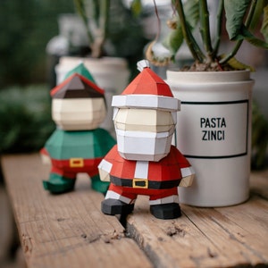 Santa Claus 3d Papercraft Christmas Decor, PDF Low Poly Diy Kit, Paper ...