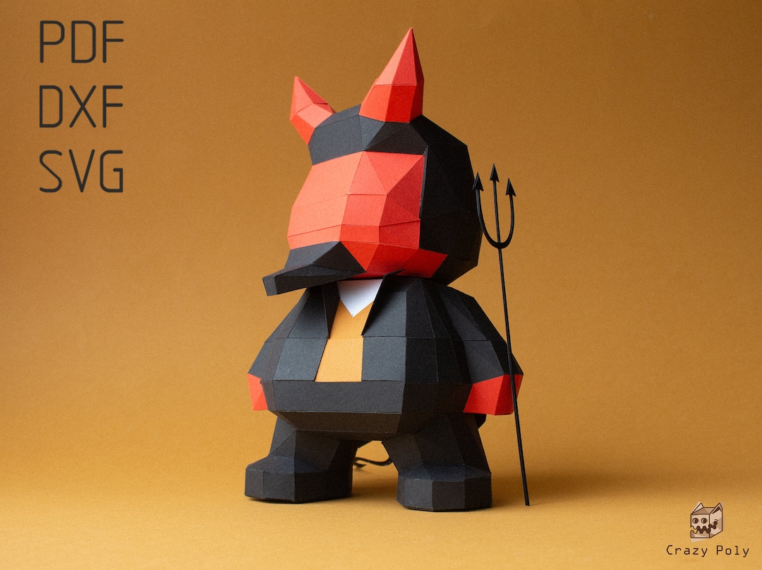DIY Lucifer in Suit Figure, Devil's Papercraft Template, Halloween ...