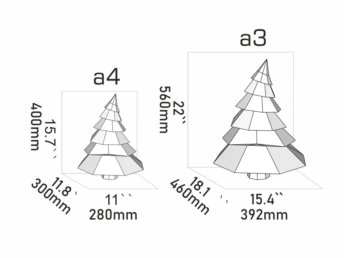 Diy Papercraft Christmas Tree, Digital SVG PDF Templates, Svg and Dxf ...