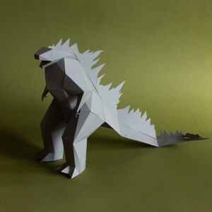 Godzilla Low Poly Papercraft Template, 3d Papercraft SVG Digital Files ...