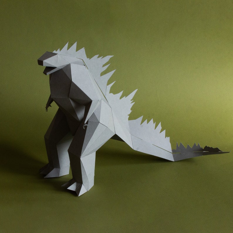Godzilla Papercraft Template: Low Poly 3D Origami Kaiju (PDF, SVG, DXF ...