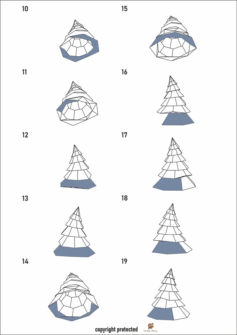 Diy Papercraft Christmas Tree, Digital SVG PDF Templates, Svg and Dxf ...
