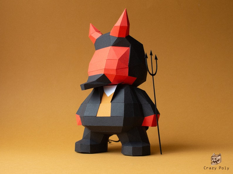 DIY Lucifer in Suit Figure, Devil's Papercraft Template, Halloween ...