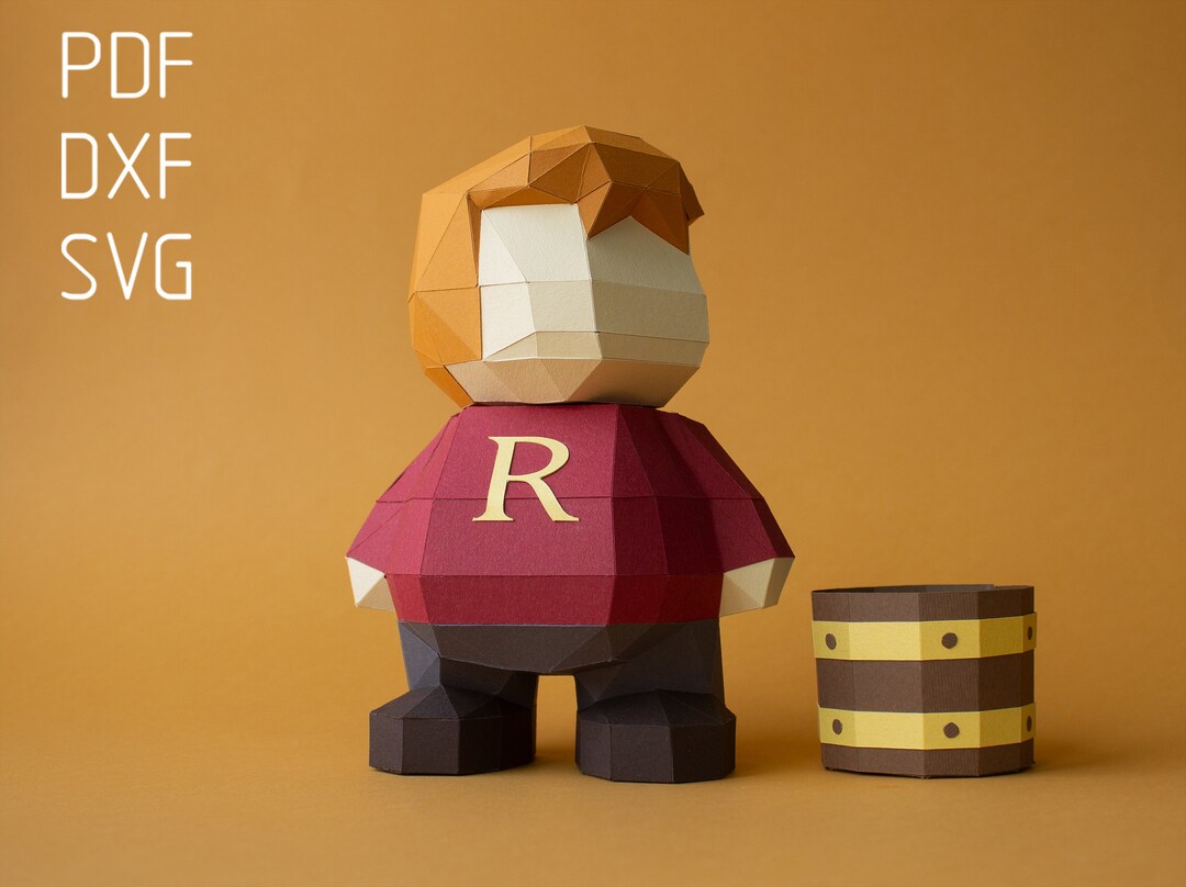 3d Papercraft SVG Wizard Template, Paper Craft Harry Low Poly Model ...