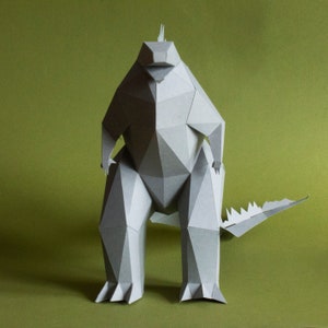 Godzilla Papercraft Template: Low Poly 3D Origami Kaiju (PDF, SVG, DXF ...