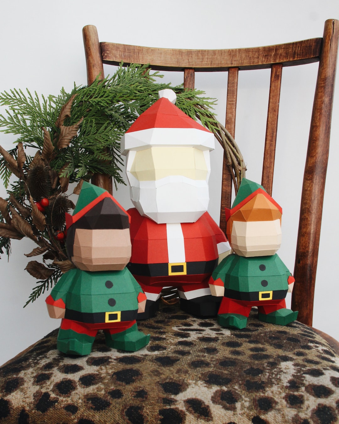 DIY Papercraft Christmas Decor, Santa, Elf, Christmas Tree Decorations ...