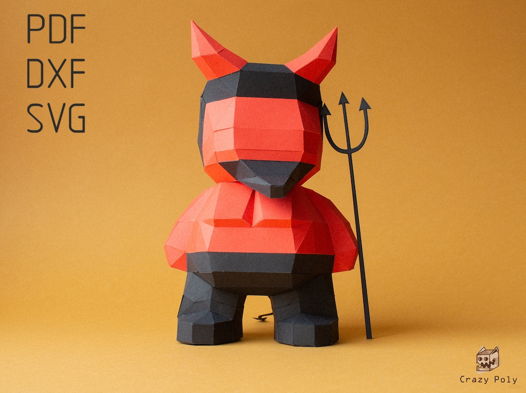 DIY Lucifer Figure, Devil's Papercraft Template, Halloween Decoration ...