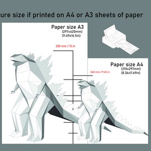 Godzilla Papercraft Template: Low Poly 3D Origami Kaiju (PDF, SVG, DXF ...