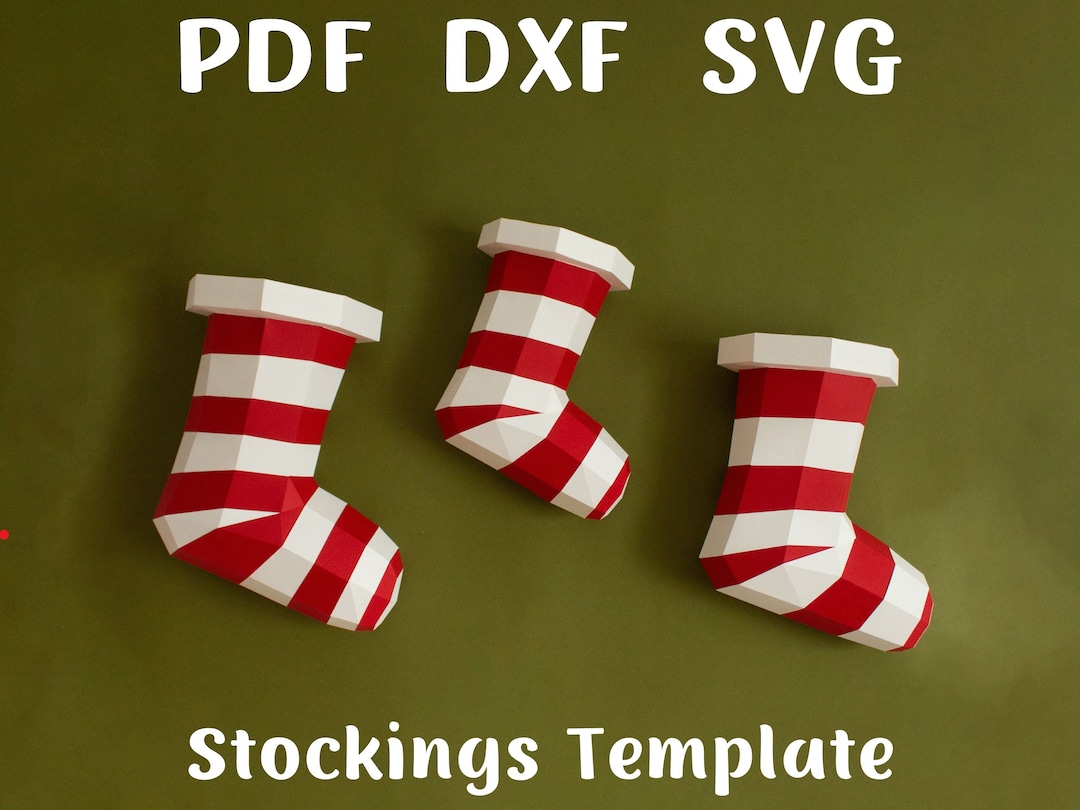 Christmas Stocking 3d Papercraft, Digital Download PDF Templates, SVG ...