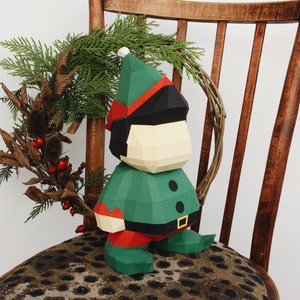 Little Christmas Elf PDF DXF SVG 3D Papercraft, Christmas Decoraion Diy ...
