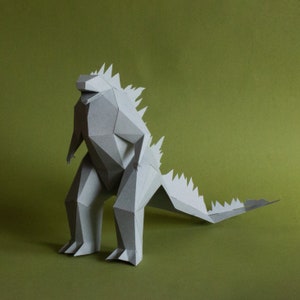 Godzilla Low Poly Papercraft Template, 3d Papercraft SVG Digital Files ...