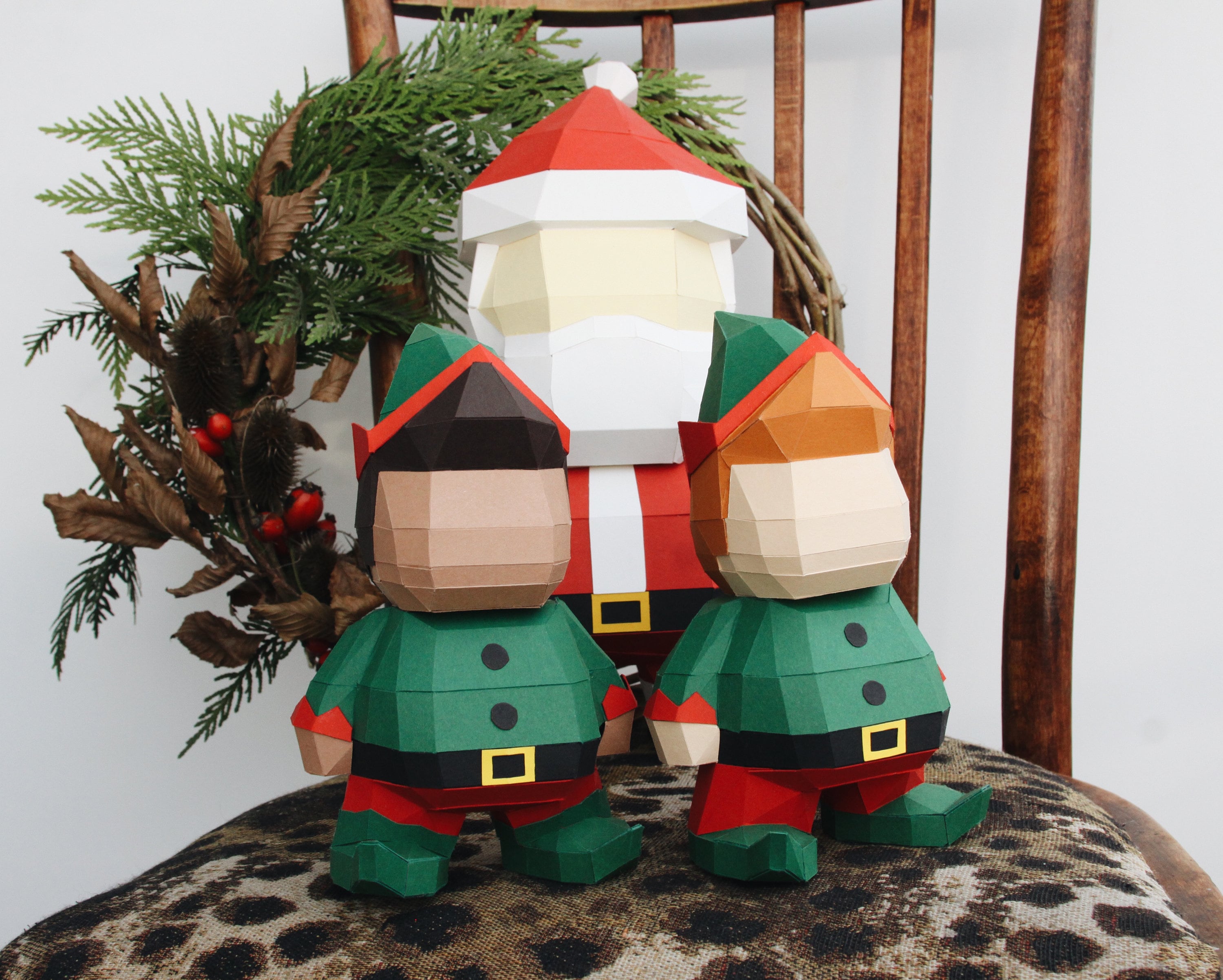 DIY Papercraft Christmas Decor Santa Elf Christmas Tree | Etsy