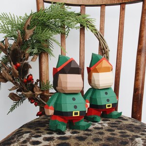 Little Christmas Elf PDF DXF SVG 3D Papercraft, Christmas Decoraion Diy ...