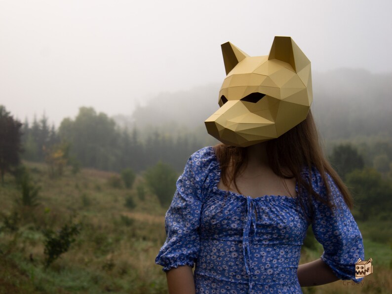 DIY Origami Wolf Mask: Halloween Masquerade (PDF Download) - Etsy