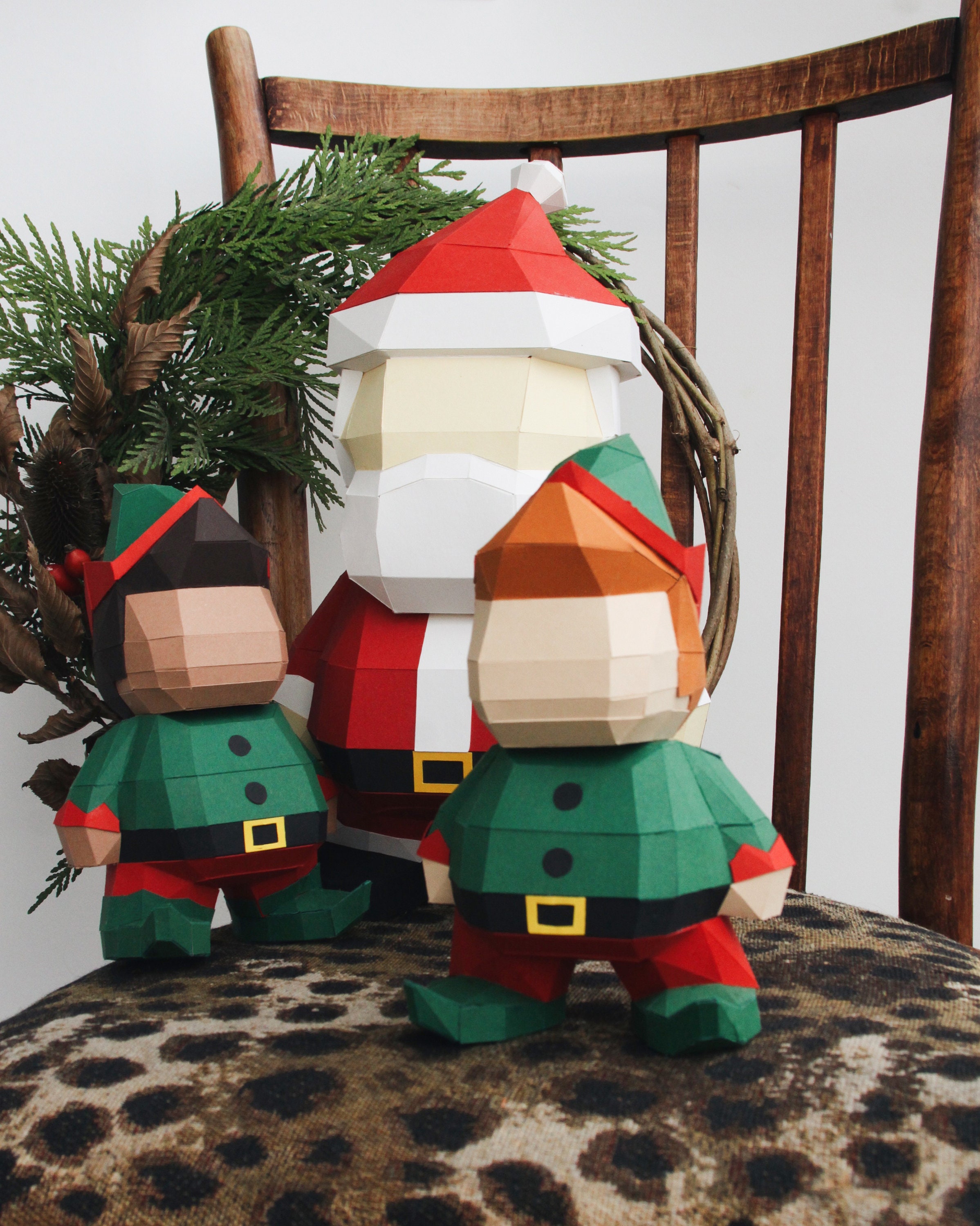DIY Papercraft Christmas Decor Santa Elf Christmas Tree | Etsy