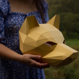 DIY Origami Wolf Mask: Halloween Masquerade (PDF Download) - Etsy