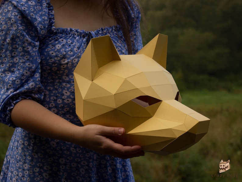 DIY Origami Wolf Mask: Halloween Masquerade (PDF Download) - Etsy