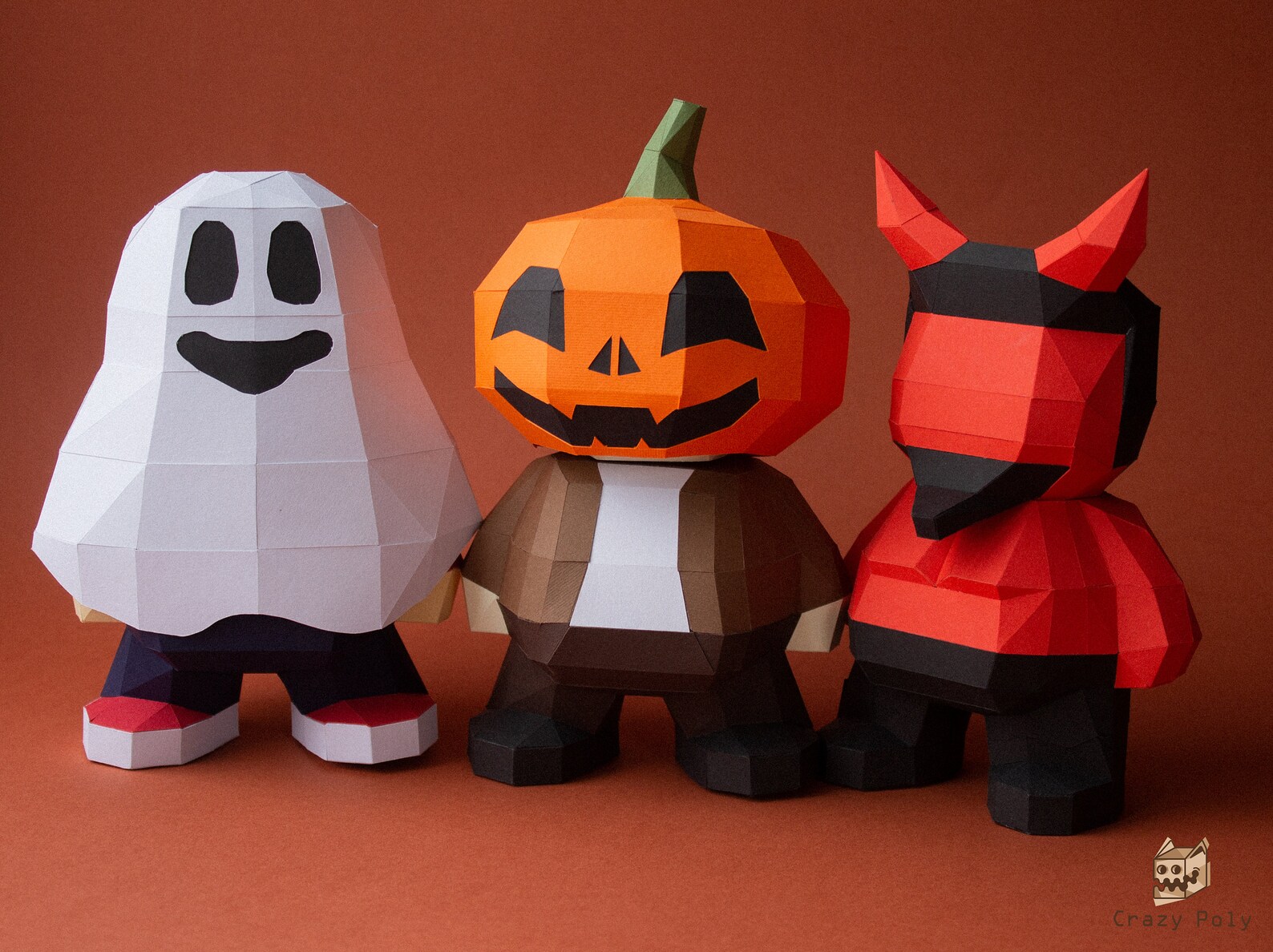 Halloween Ghost Man Figures Papercraft Pdf Template With Svg | Etsy