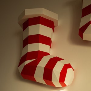 Christmas Stocking 3d Papercraft, Digital Download PDF Templates, SVG ...
