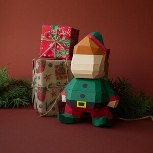 Little Christmas Elf PDF DXF SVG 3D Papercraft, Christmas Decoraion Diy ...