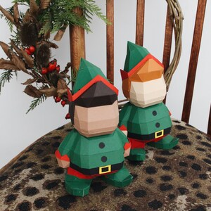Little Christmas Elf PDF DXF SVG 3D Papercraft, Christmas Decoraion Diy ...