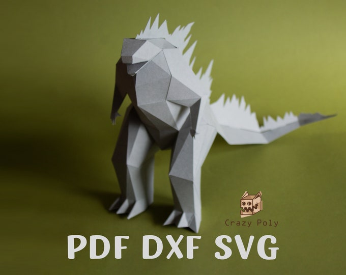 Godzilla Paper Craft, Digital Template, Origami, PDF Download DIY, Low ...
