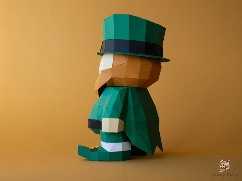 DIY Leprechaun Papercraft DIGITAL PDF Leprechaun Svg Lowpoly | Etsy