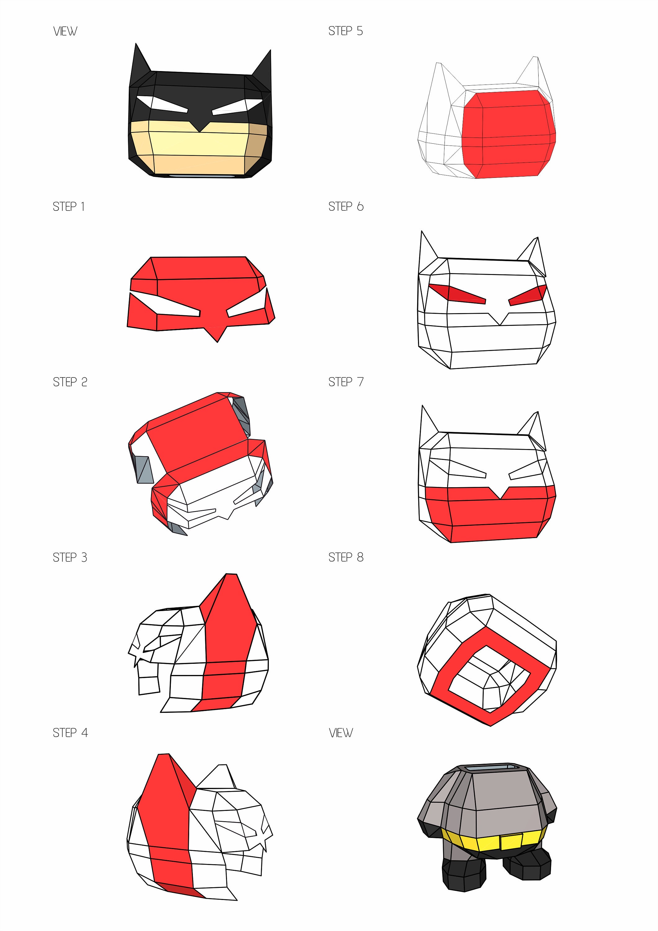 DIY Superhero PDF Template Comic Character 3D Papercraft | Etsy