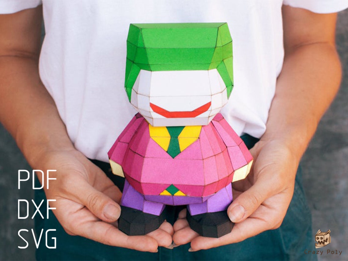 DIY Joker Papercraft: 3D Superhero PDF Template - Etsy