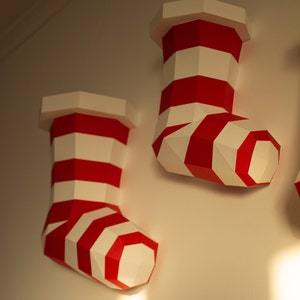 Christmas Stocking 3d Papercraft, Digital Download PDF Templates, SVG ...