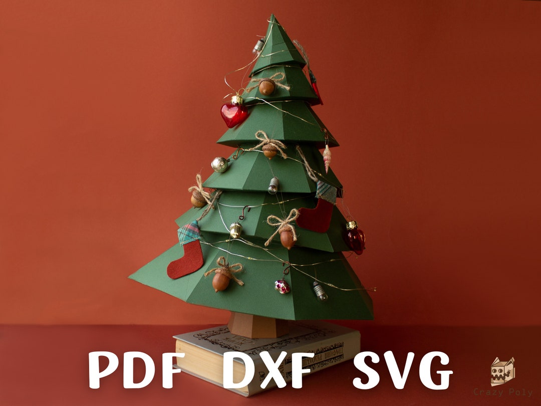 3D Papercraft Christmas Tree, SVG DXF Files, Digital PDF Templates, Diy ...