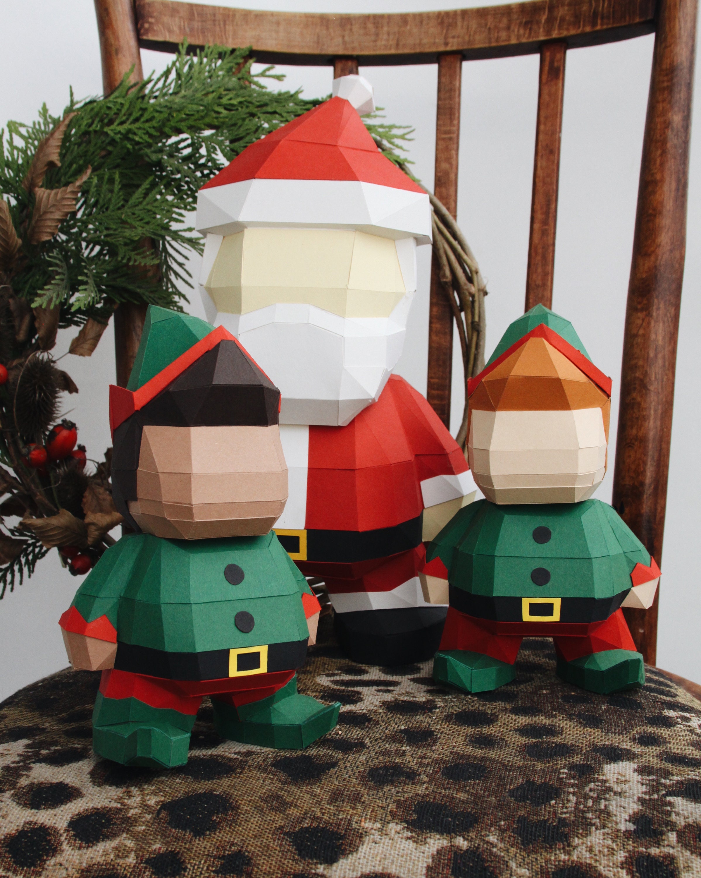 DIY Papercraft Christmas Decor Santa Elf Christmas Tree | Etsy