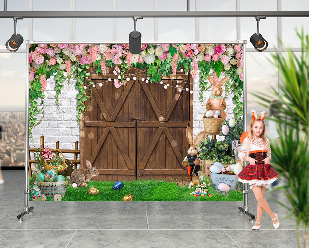 Easter Baby Girl Birthday Photography Backdrop Colorful Egg - Etsy