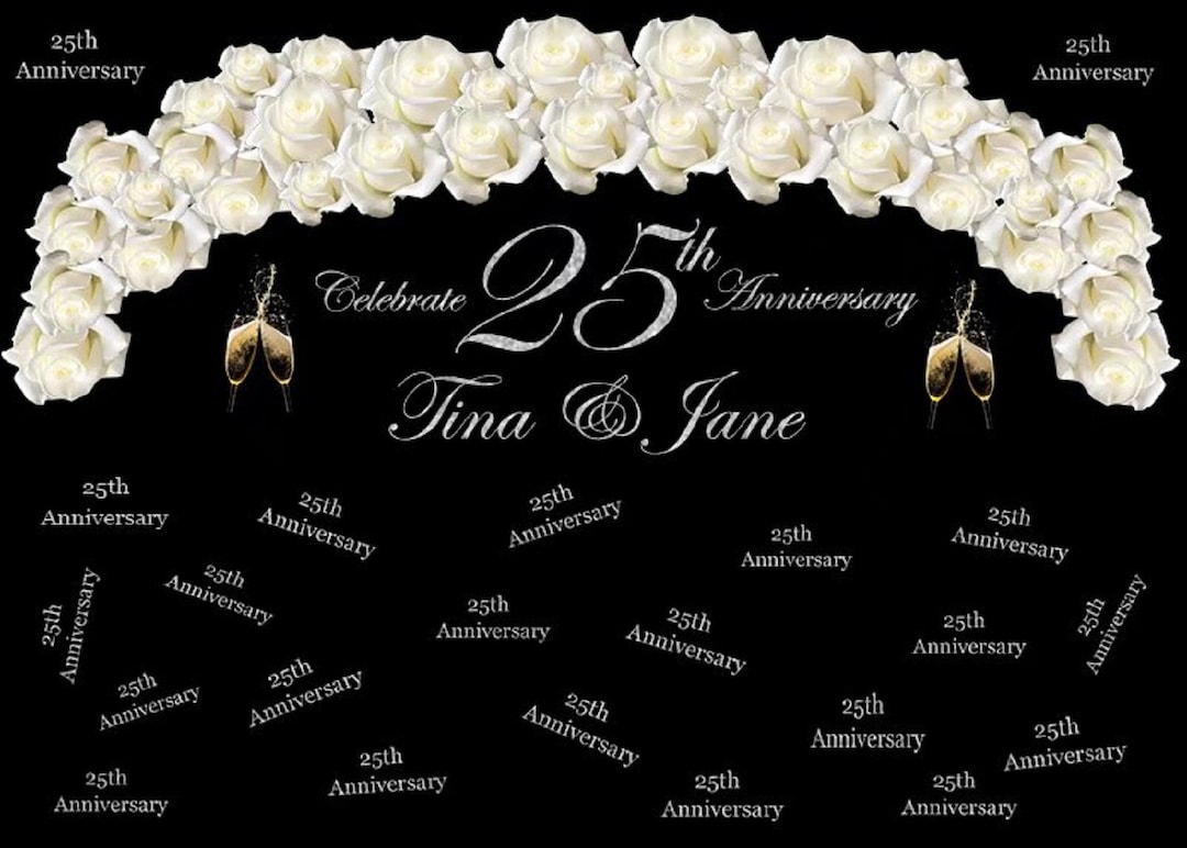 Custom 25th Anniversary Backdrop 25 for Photography Backdrops Party ...