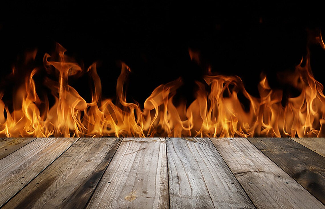 Fire Flames Black Background Wood Backdrop Wall Backdrops for - Etsy