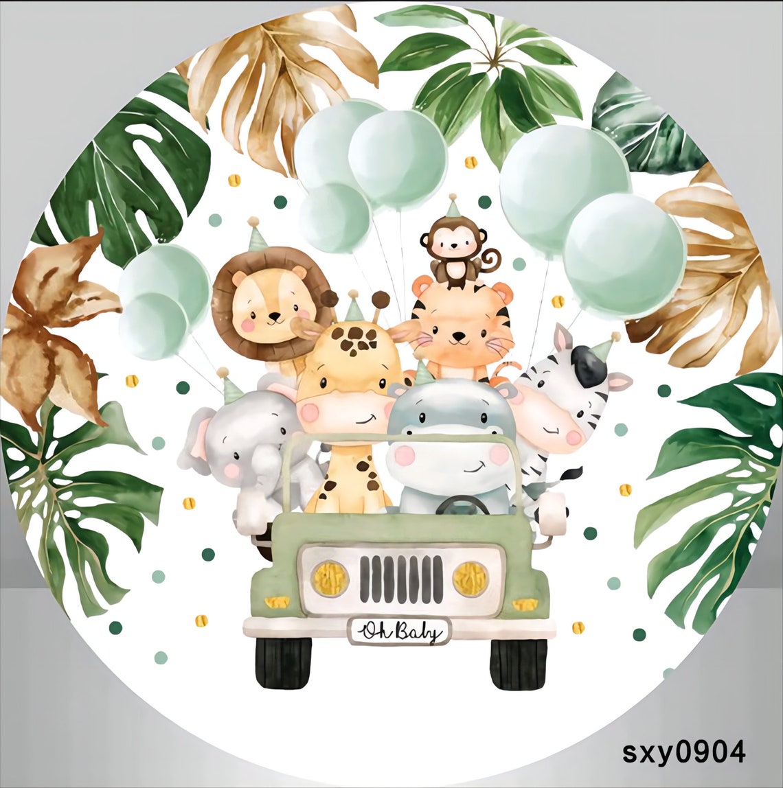 Safari Tropical Green Leaves Jungle Animals Kids Birthday Baby - Etsy