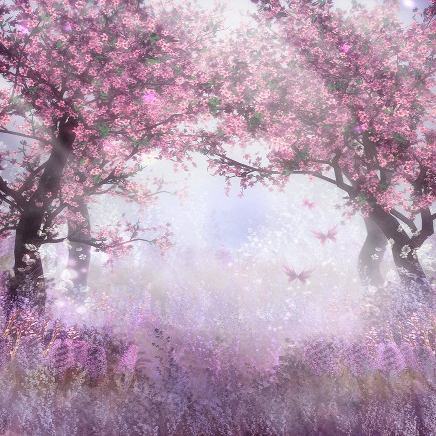 Floral Digital Pink Flower Backdrop Romantic Nature Backdrops Etsy