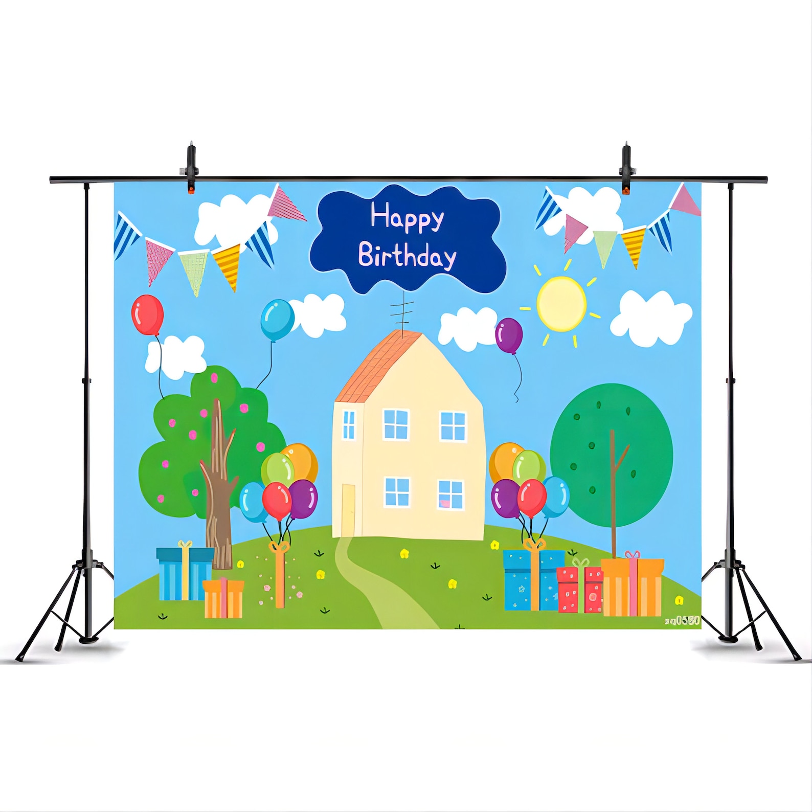 Cartoon Pig House Birthday Backdrop: Balloons & Gifts Party Decor - Etsy
