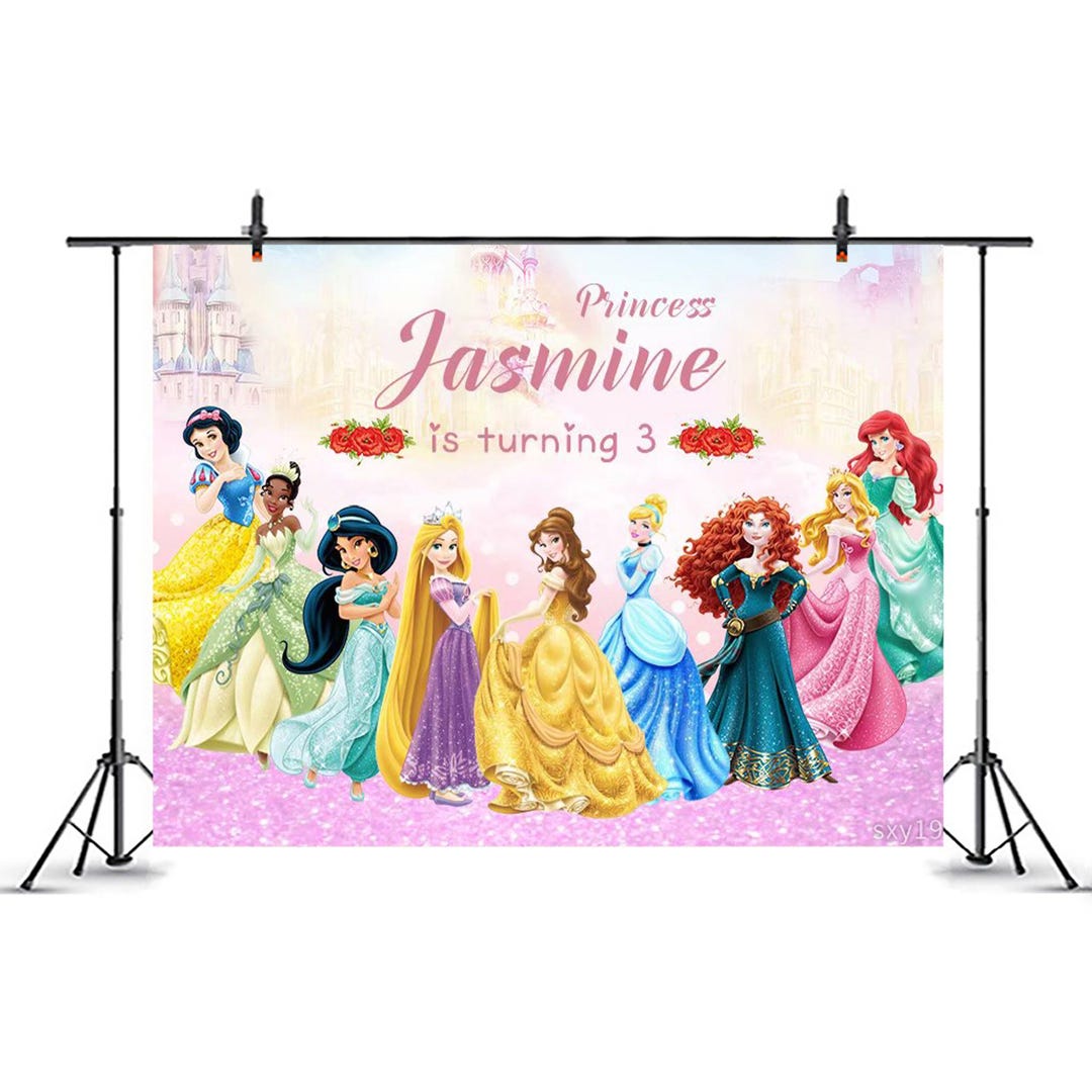 Disney Princess Birthday Background, Little Princess's Party Background ...