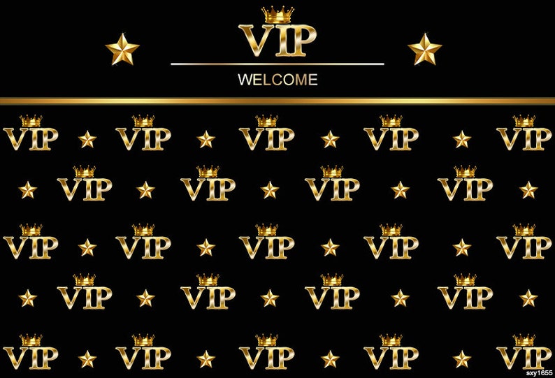 Birthday Backdrop Golden VIP Photography Backdrops Decor - Etsy