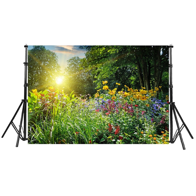Spring Summer Digital Backdrop Sunlight Flowers Backdrop - Etsy