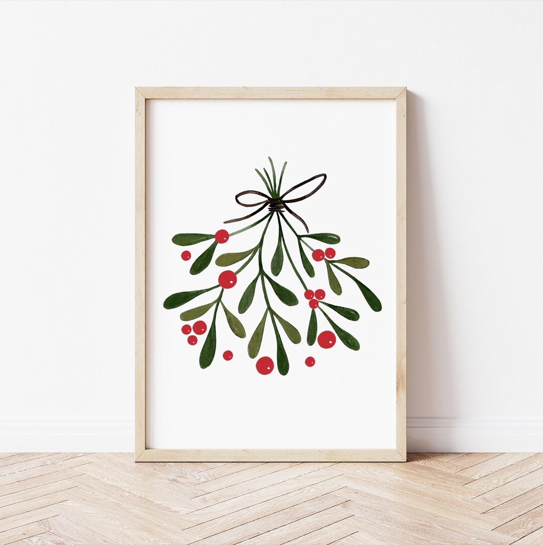Mistletoe Poster | A4 Wall Art | Christmas Poster | Christmas ...